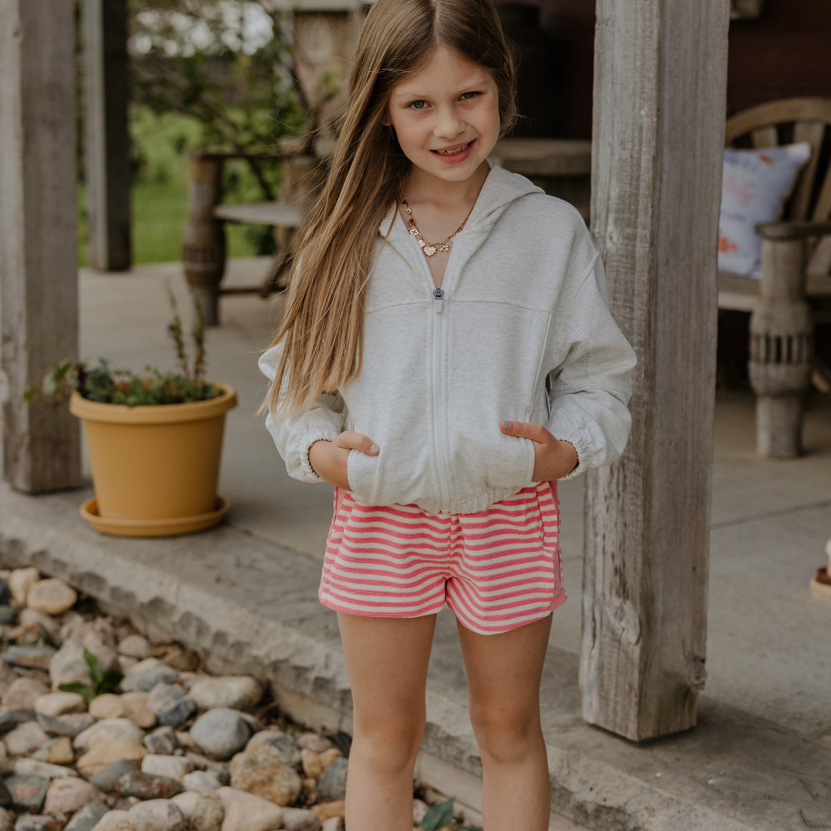 FARRAH GIRLS STRIPED TERRY CLOTH SHORTS – B Fierce Boutique, Inc.