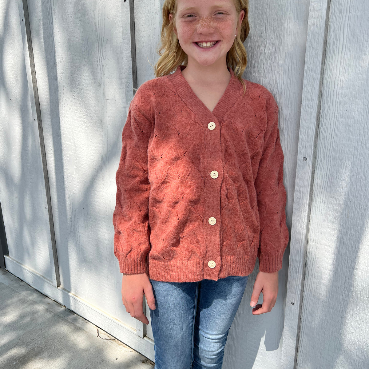 SONYA GIRLS CABLE KNIT CARDIGAN 2 COLOR OPTIONS – B Fierce Boutique, Inc.